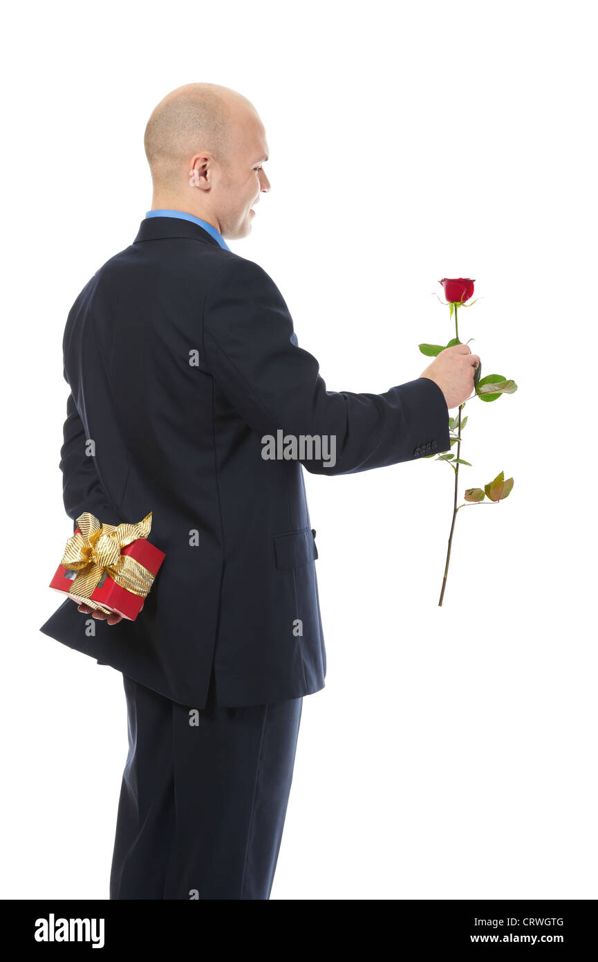 Gift box bow rose Cut Out Stock Images & Pictures - Alamy