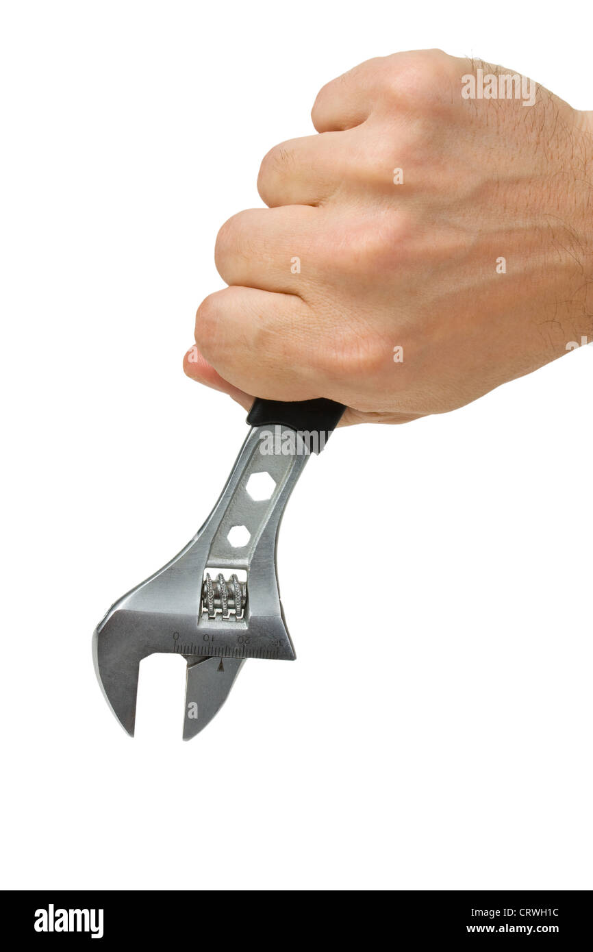 wrench in his hand Stock Photo - Alamy