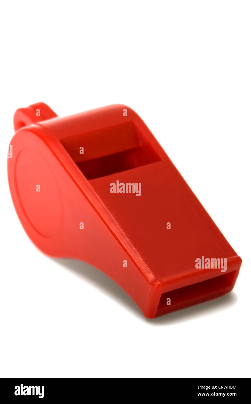 Red plastic whistle Stock Photo - Alamy