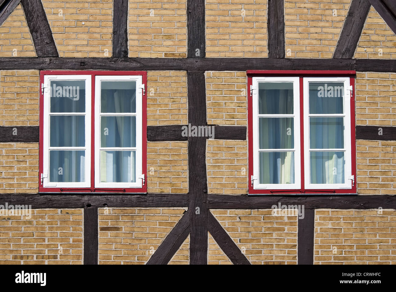 Windows in a half-timbered house Stock Photo - Alamy