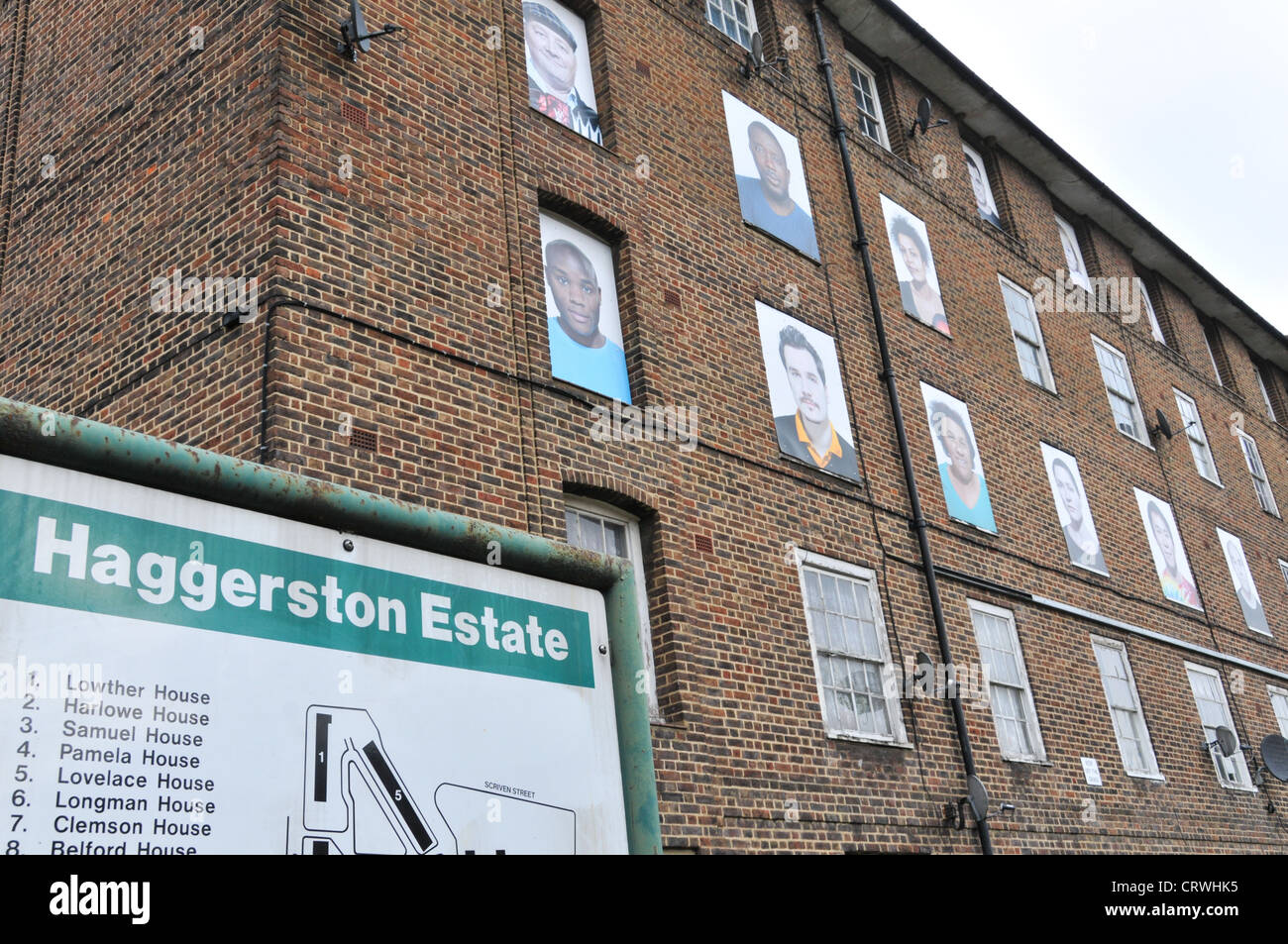 I am Here art Haggerston Estate Hackney London Stock Photo - Alamy