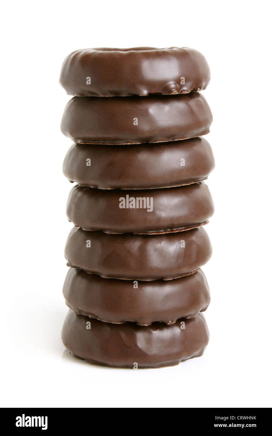 Stack of chocolate rings Stock Photo - Alamy