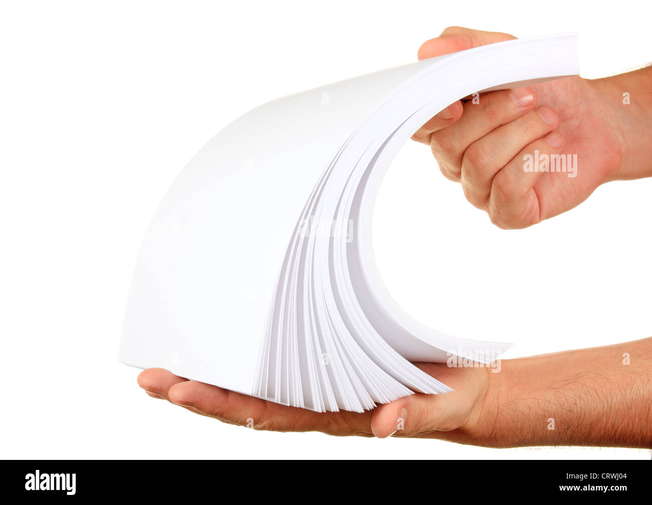 stack of paper in his hand Stock Photo - Alamy