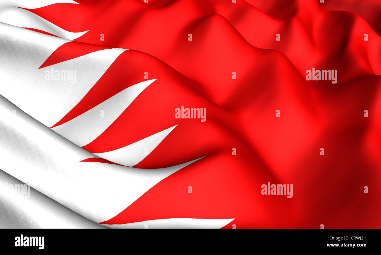 Flag of Bahrain. Close up. Front view Stock Photo - Alamy