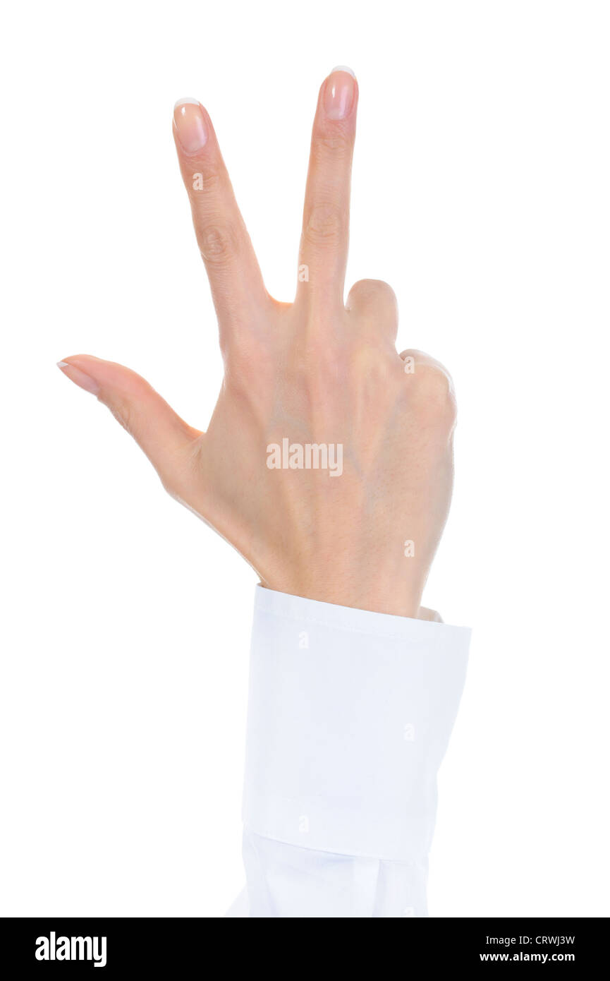 V sign hand signal hi-res stock photography and images - Alamy