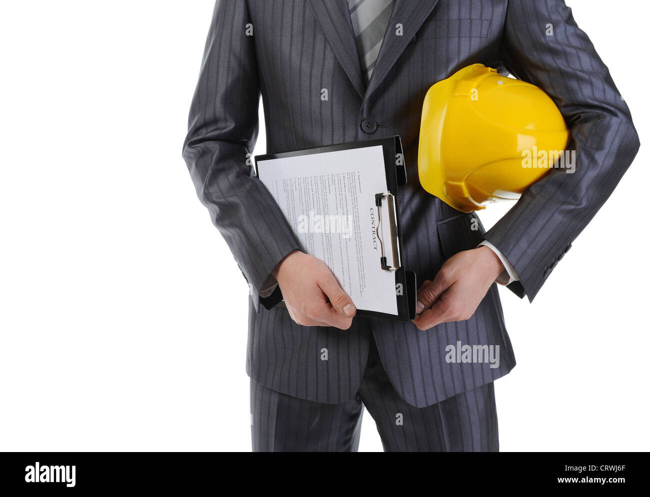 Businessman with construction helmet Stock Photo - Alamy