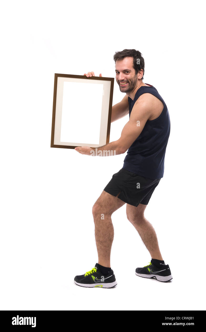 Person in and out of picture frame hi-res stock photography and images ...