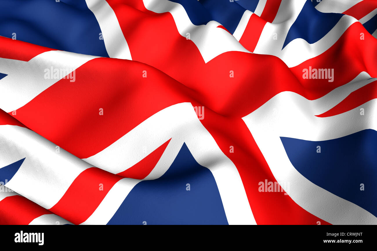 Flag of UK. Close up. Front view Stock Photo - Alamy