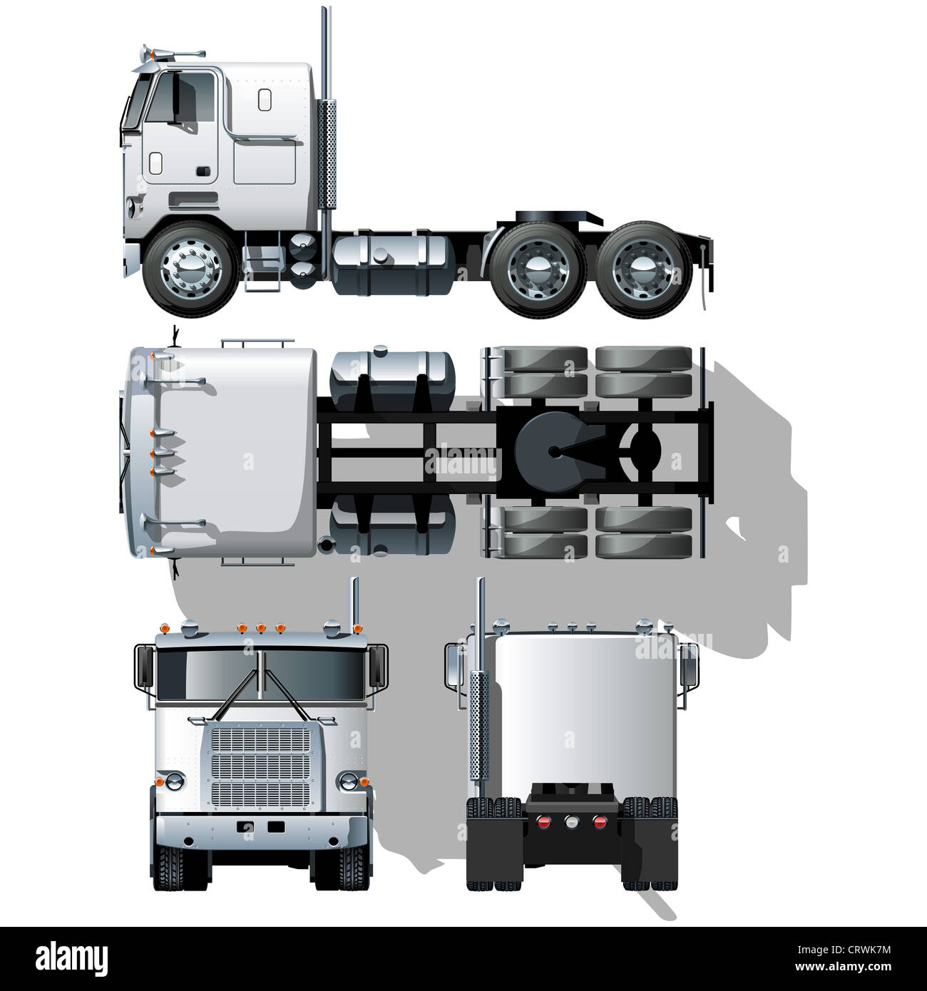 Top view tractor trailer illustration Cut Out Stock Images & Pictures ...
