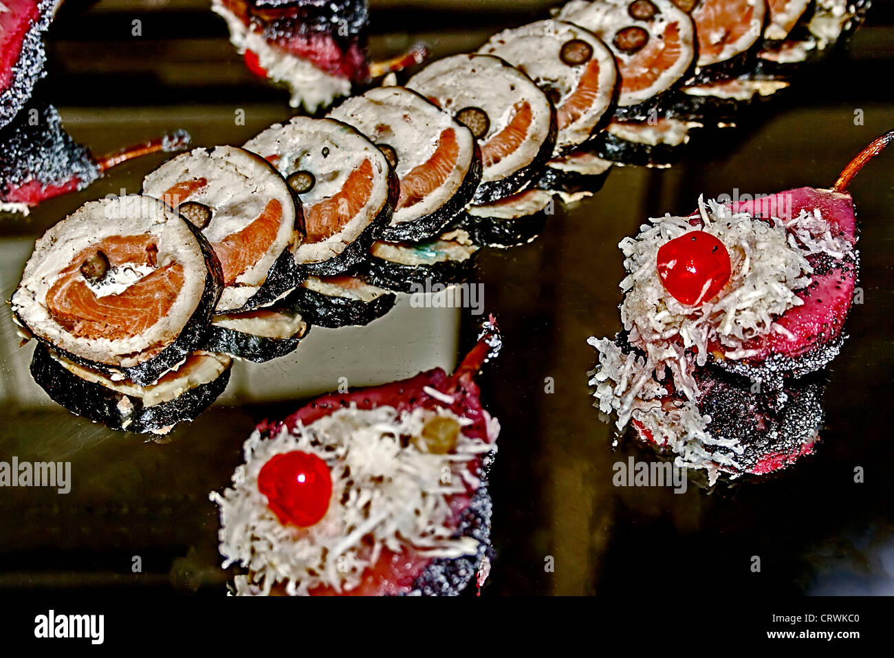 Arrangement cooking different varieties fish hi-res stock photography ...