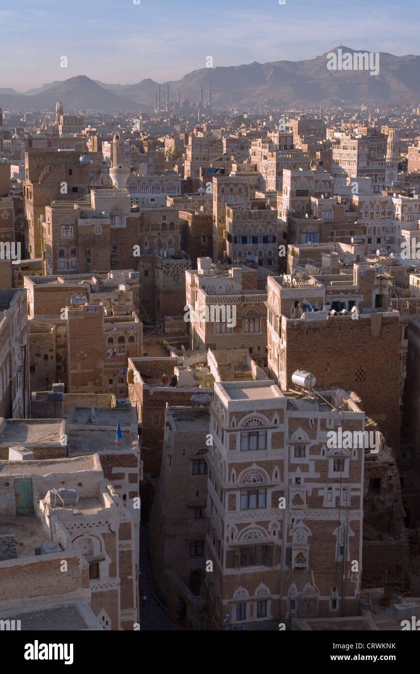 Tower houses dominate the skyline, Old City, Sana'a, Amanat al-Asimah ...