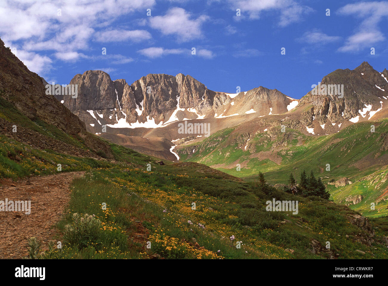 Mountains surrounding American Basin, summer, near Lake City, Colorado ...