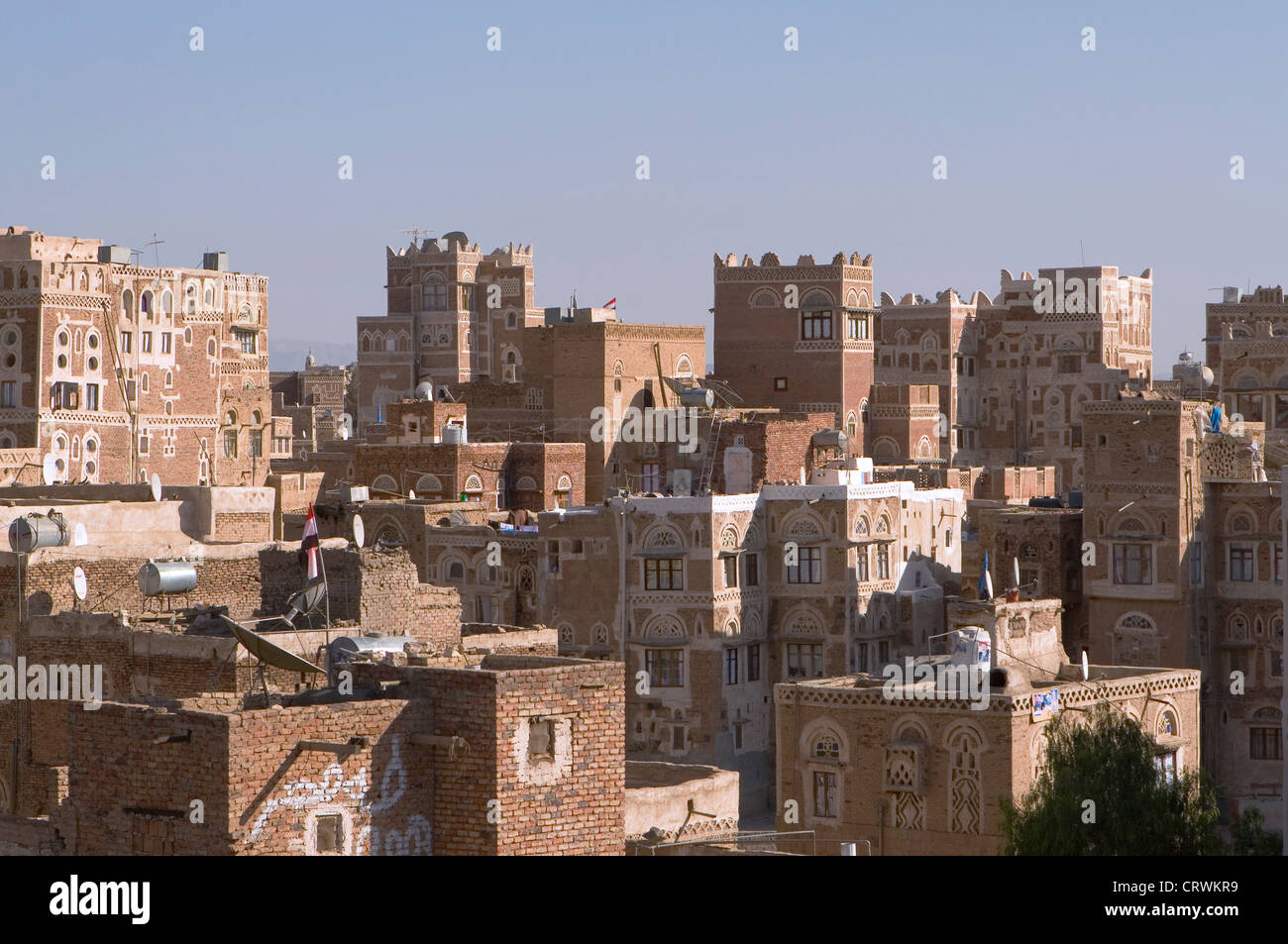 Tower houses dominate the skyline, Old City, Sana'a, Amanat al-Asimah ...