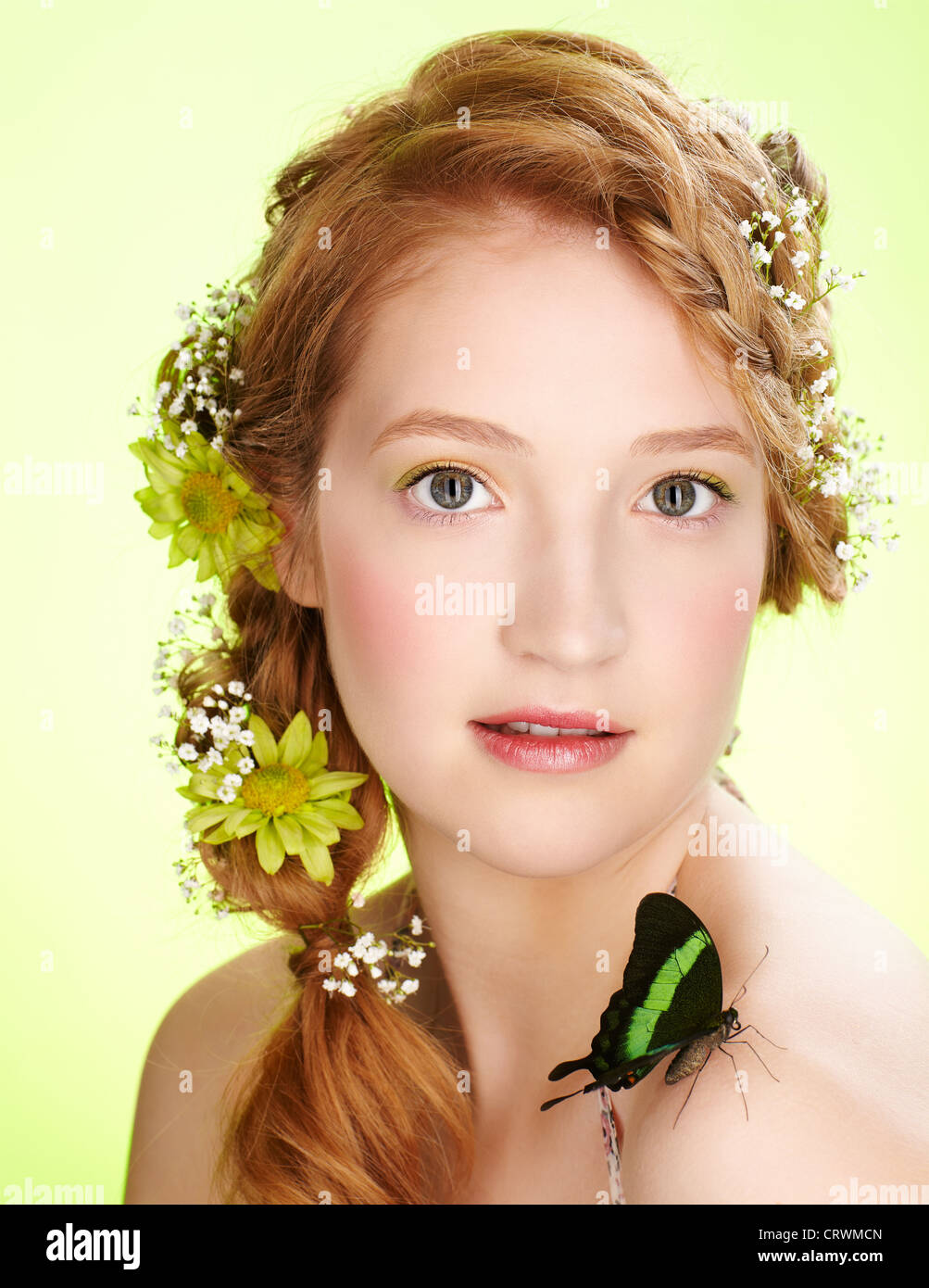 beautiful girl and butterfly Stock Photo - Alamy