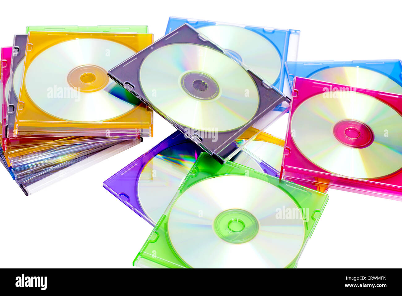 colorful CDs in boxes Stock Photo - Alamy