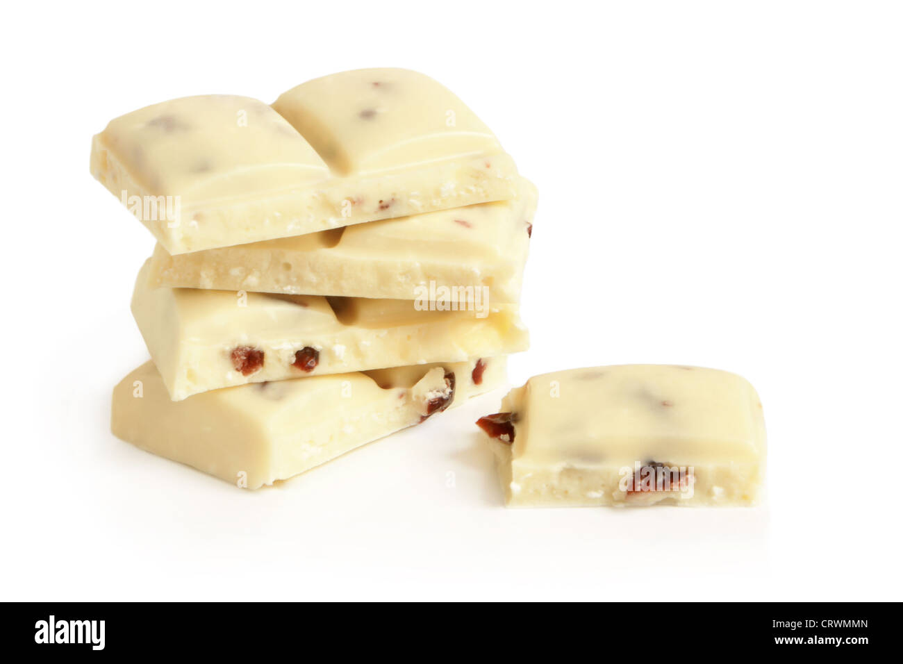 White chocolate pieces with fruits Stock Photo - Alamy