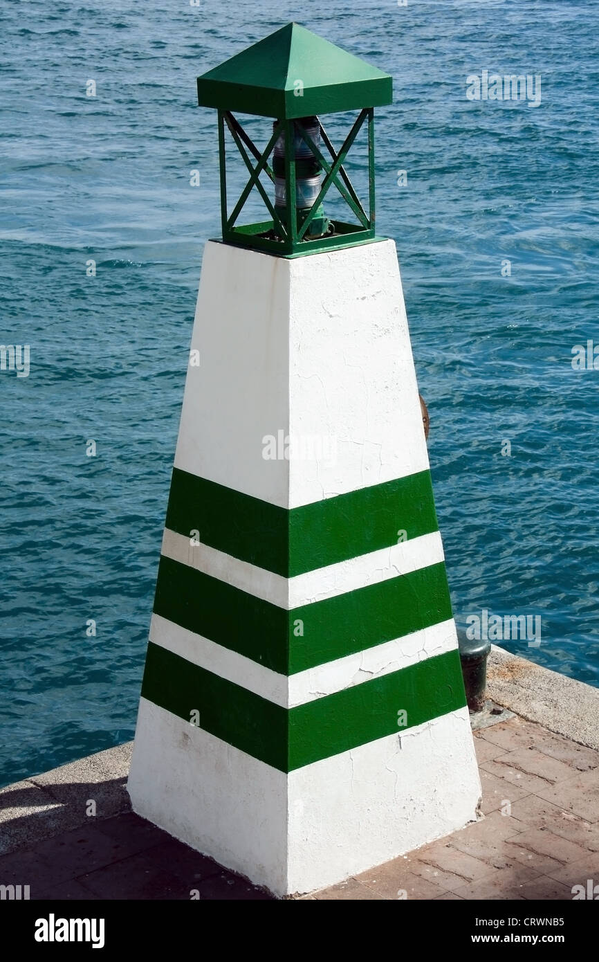 Lighthouse in the port of Puerto de Mogan Stock Photo - Alamy