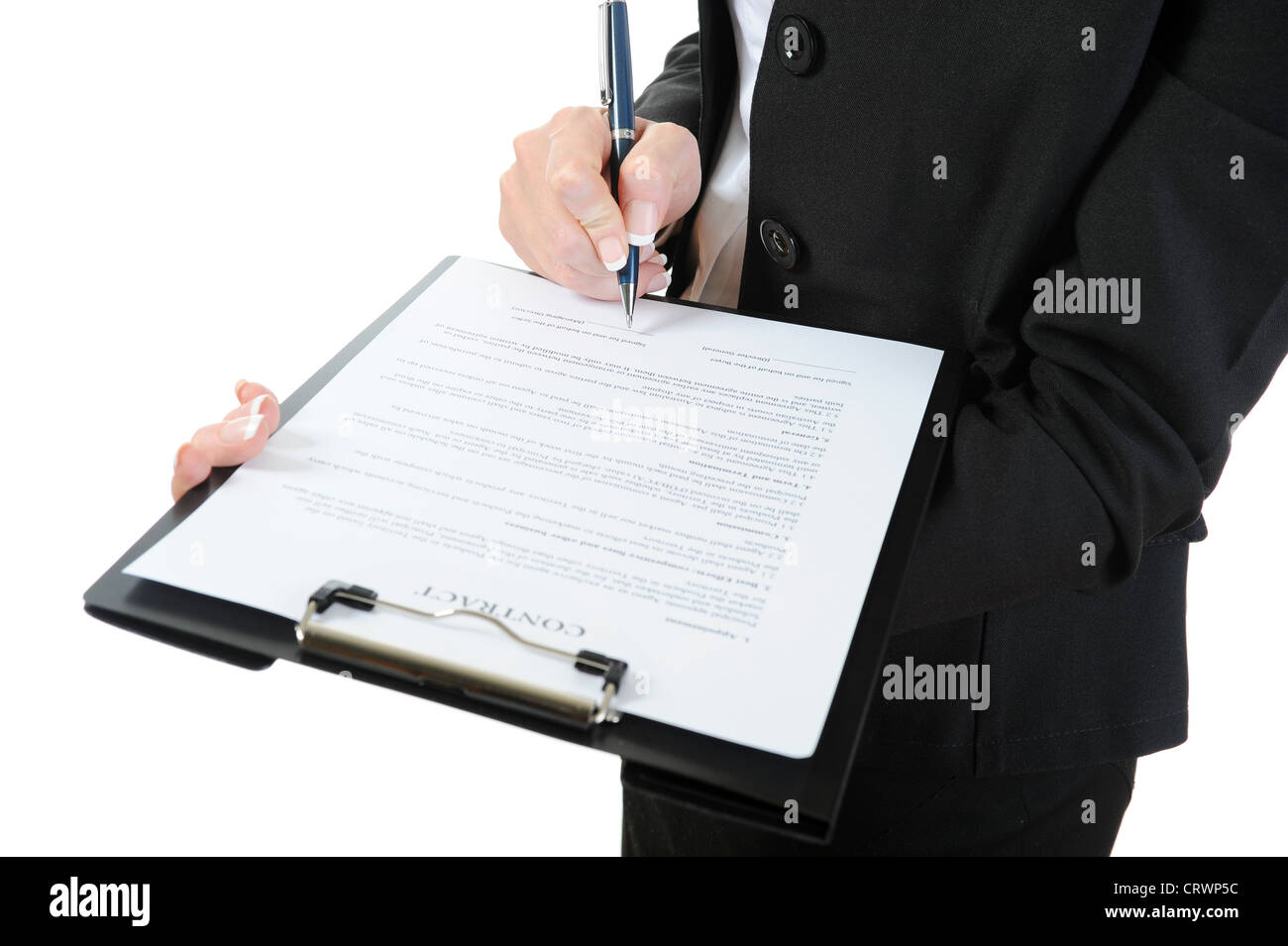 Female employee clipboard in hand hi-res stock photography and images ...