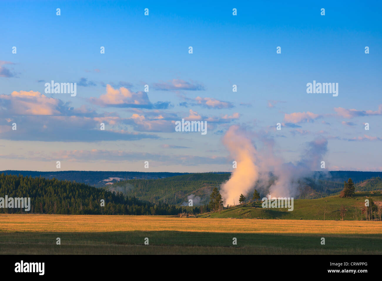 Early morning sunrise in Yellowstone National Park, Wyoming, USA Stock ...