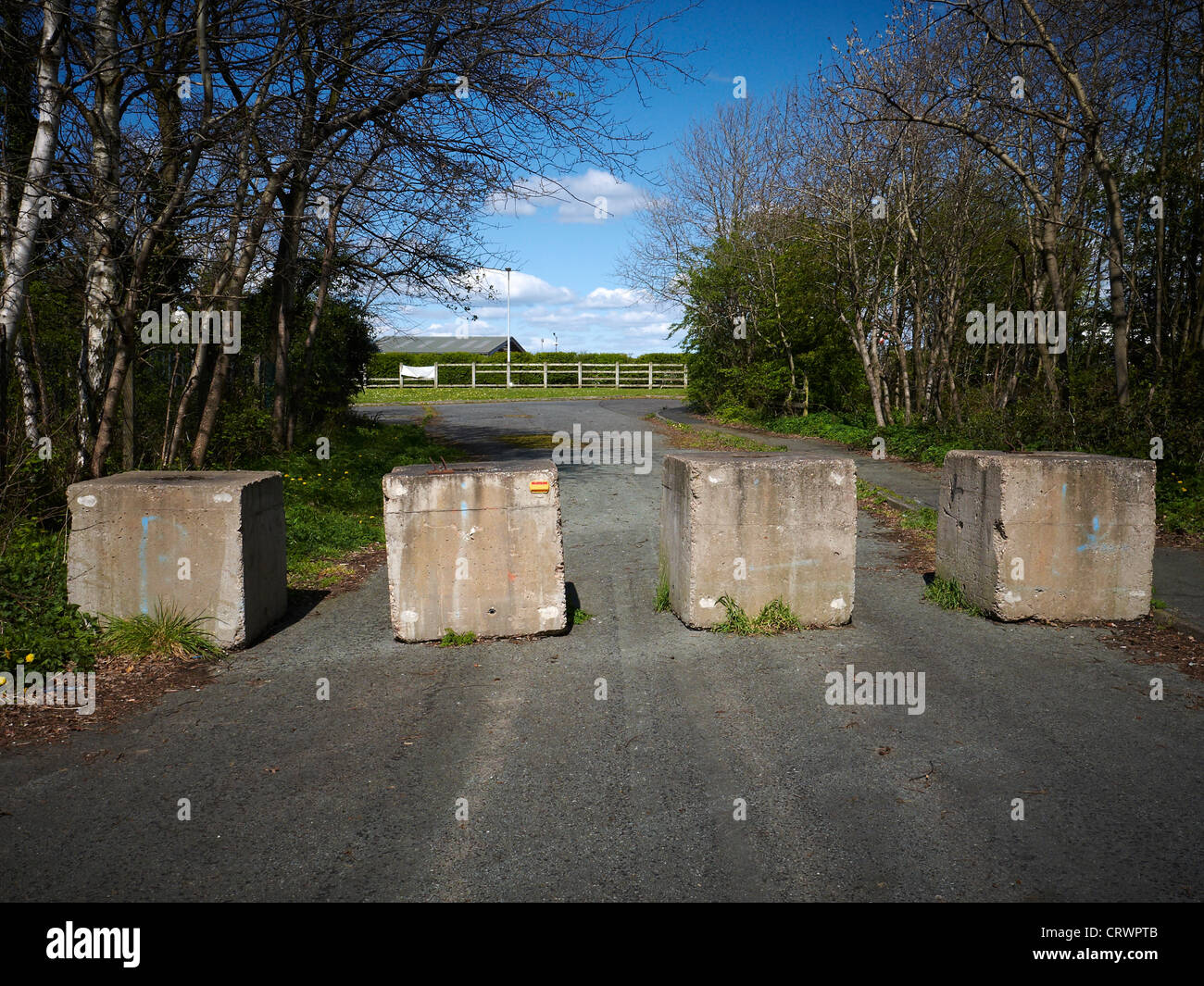 Road block in Cheshire countryside UK Stock Photo - Alamy