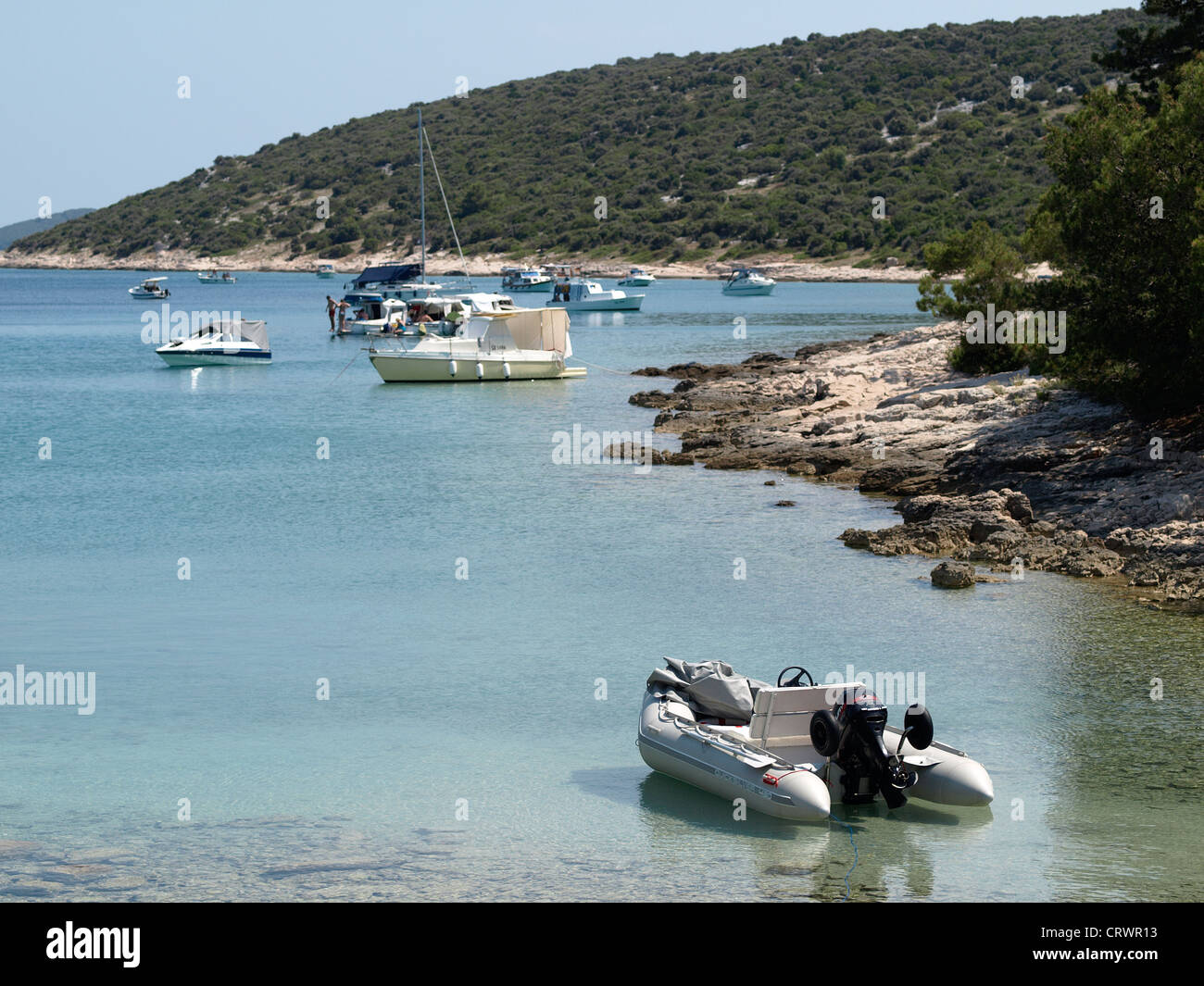 A little sea bay with sailing boats Stock Photo - Alamy