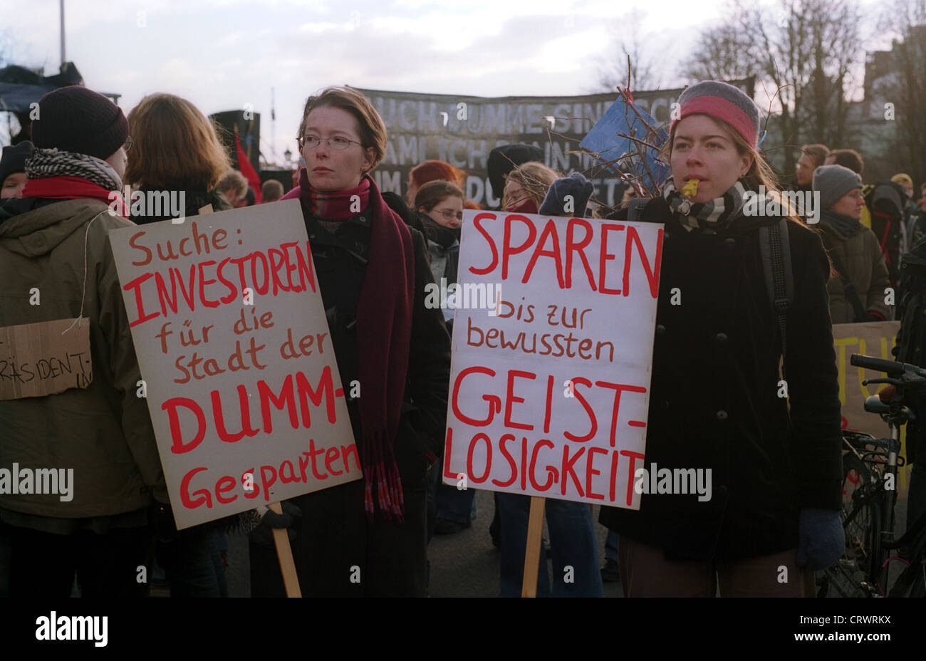 Group demonstration banners group education protest hi-res stock ...