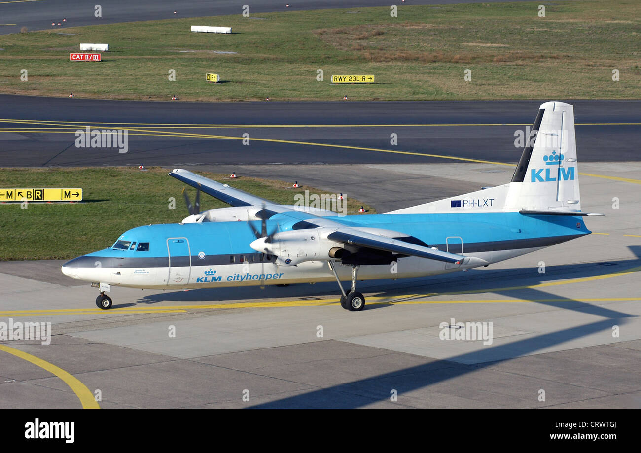 Royal dutch airlines propeller plane parts of the city hi-res stock ...