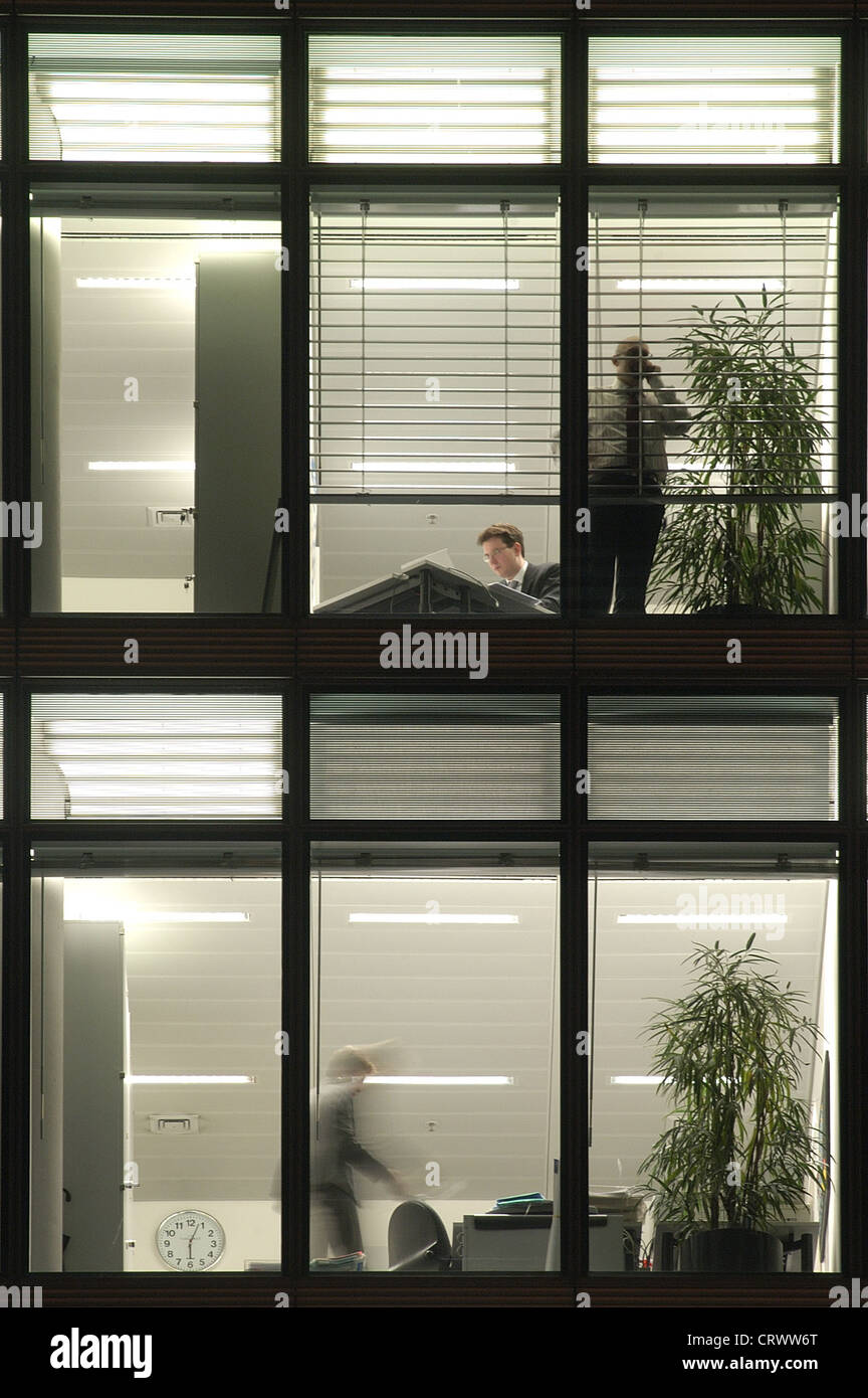 Glowing window in an office building in Berlin Stock Photo - Alamy
