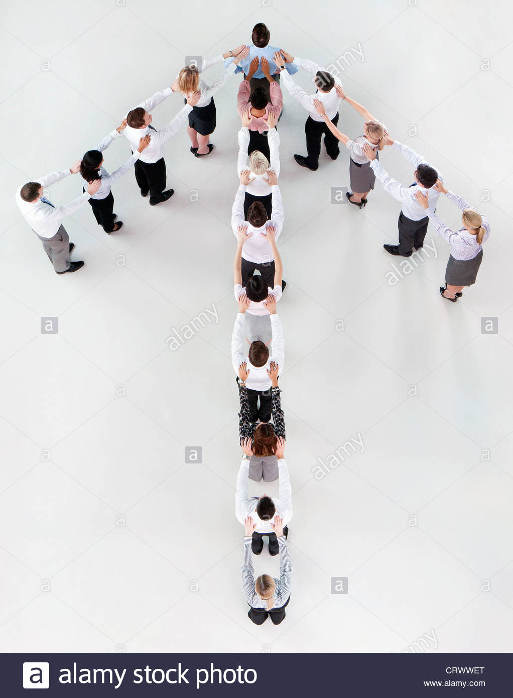 Large Group People Forming Arrow Stock Photos & Large Group People ...