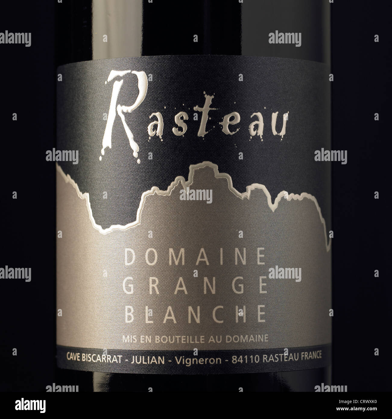Domaine Grange Blanche Rasteau wine Stock Photo - Alamy