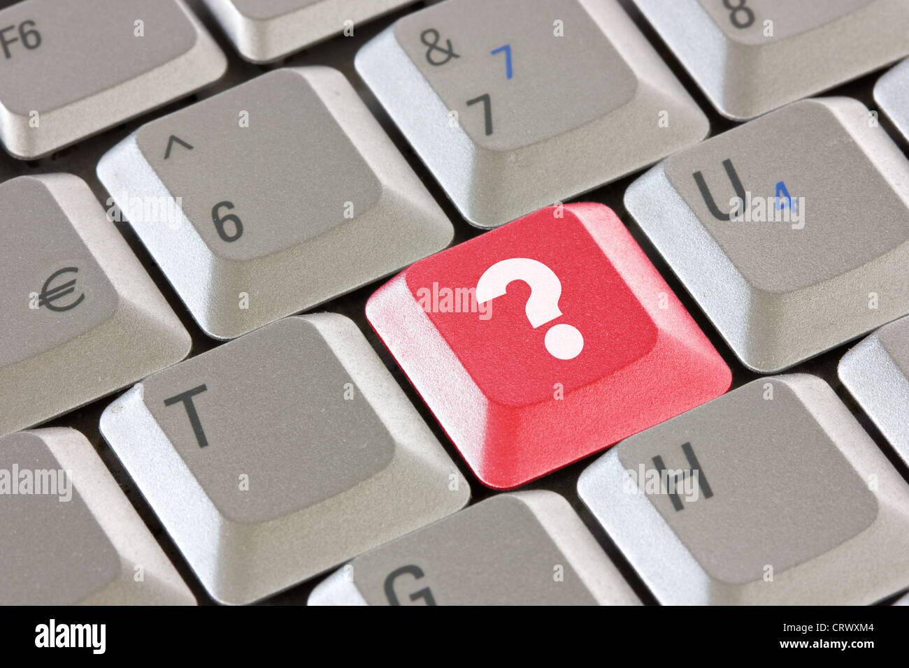 Computer keyboard with red question key - business concept Stock Photo ...