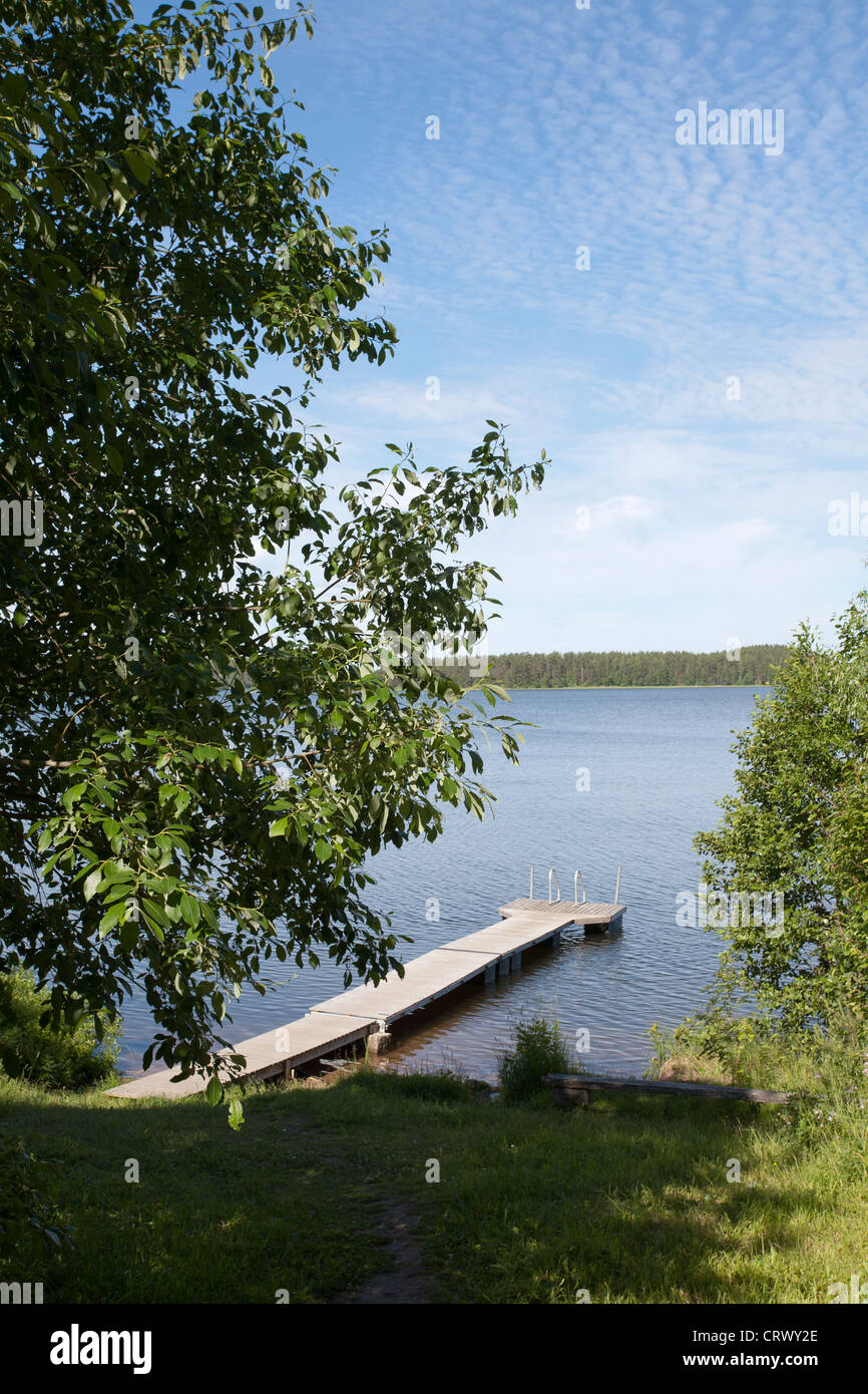 lakeshore scene, Finland Stock Photo - Alamy