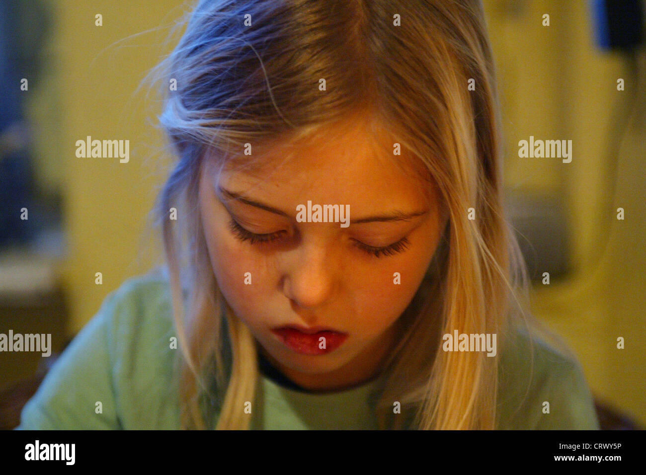 A girl looking sad Stock Photo - Alamy