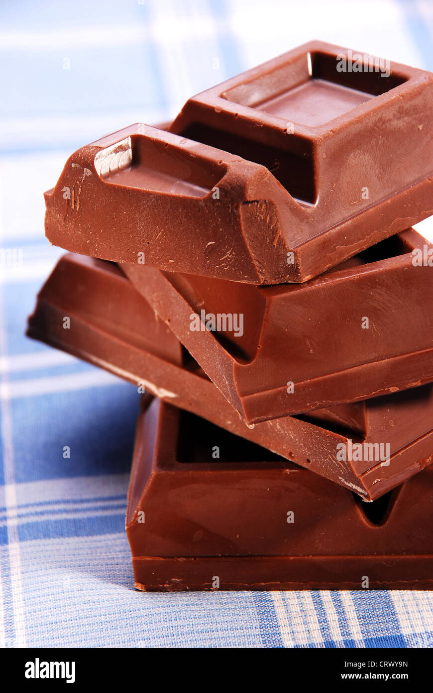 Blocks of Chocolate close-up shot Stock Photo - Alamy