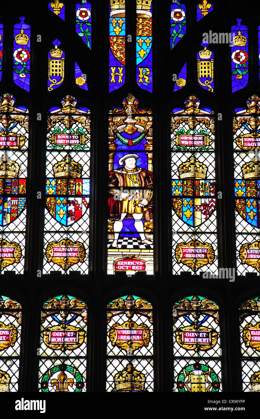 Stained glass window in Great Hall, Hampton Court Palace, Hampton ...