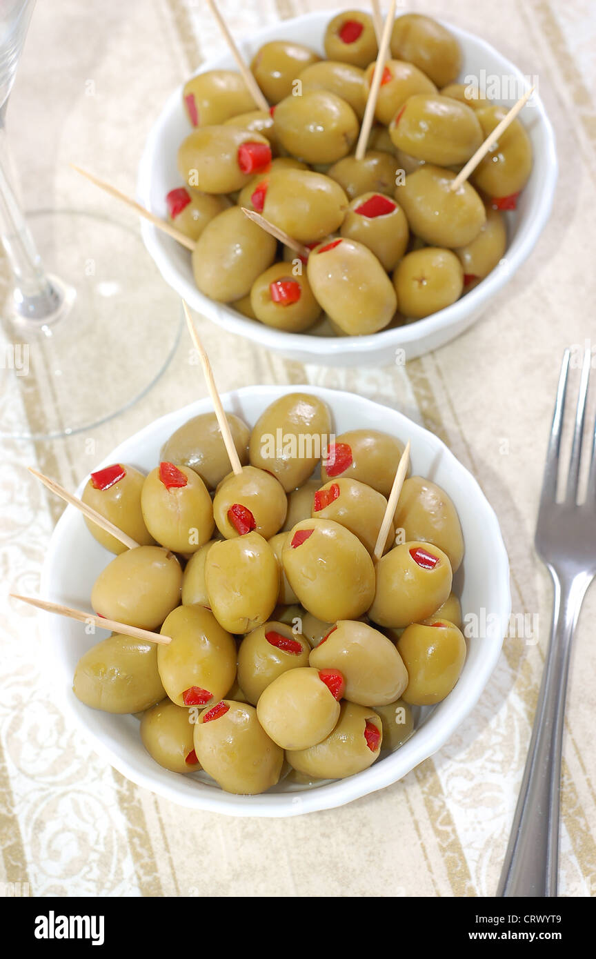 Green olives stuffed red peppers hi-res stock photography and images ...