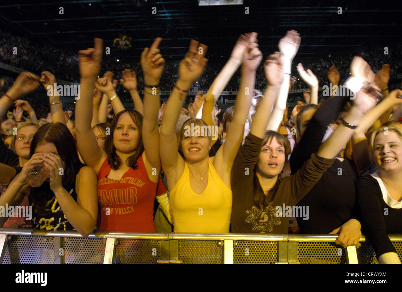 Fans at a Robbie Williams concert in Helsinki Stock Photo - Alamy
