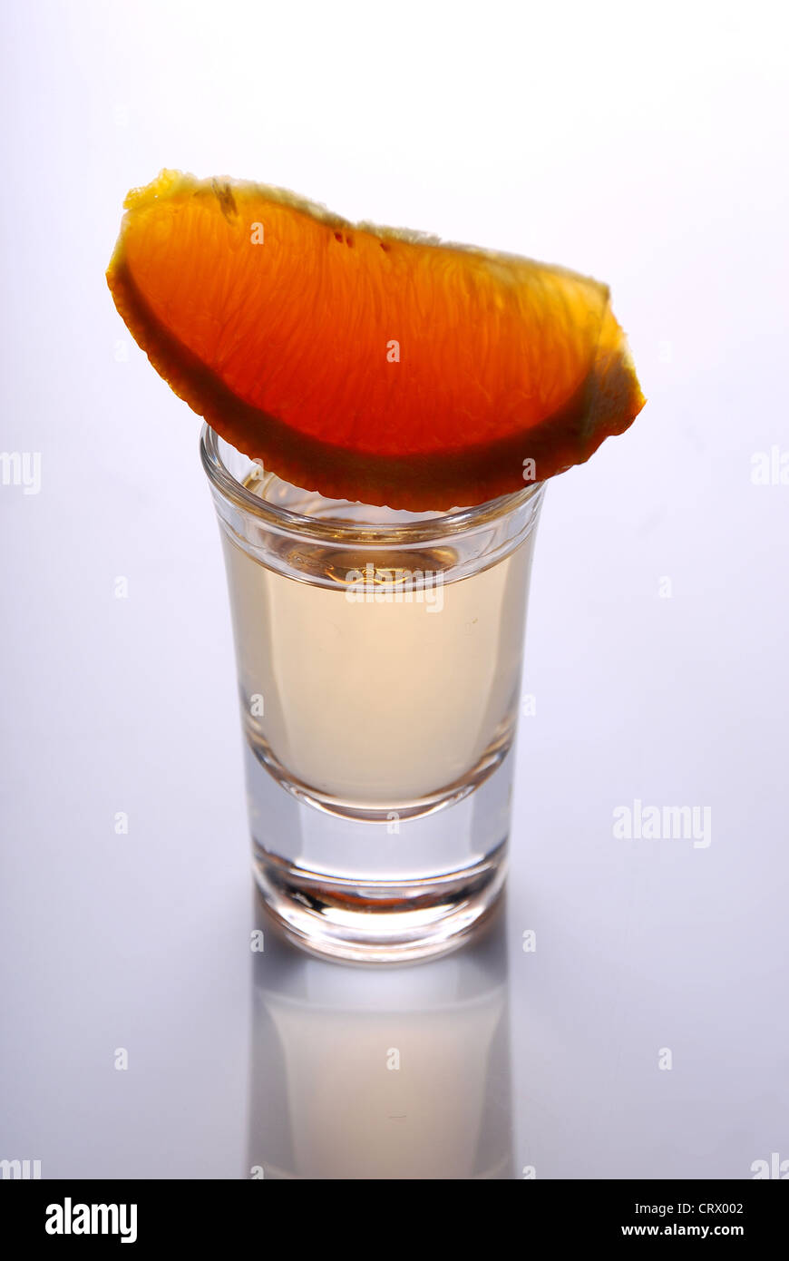 tequila shot, with orange Stock Photo - Alamy