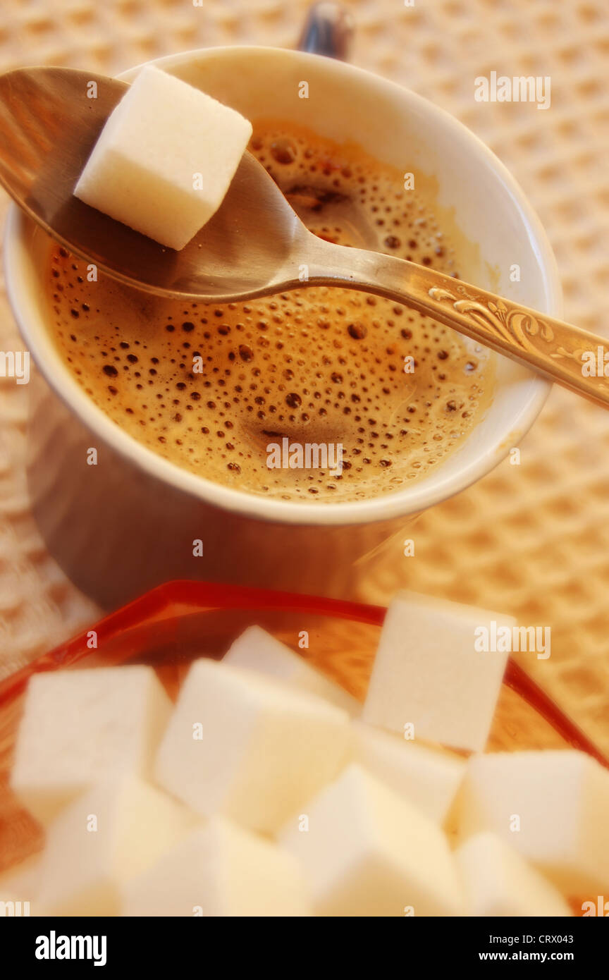 coffee and sugar cubes Stock Photo - Alamy