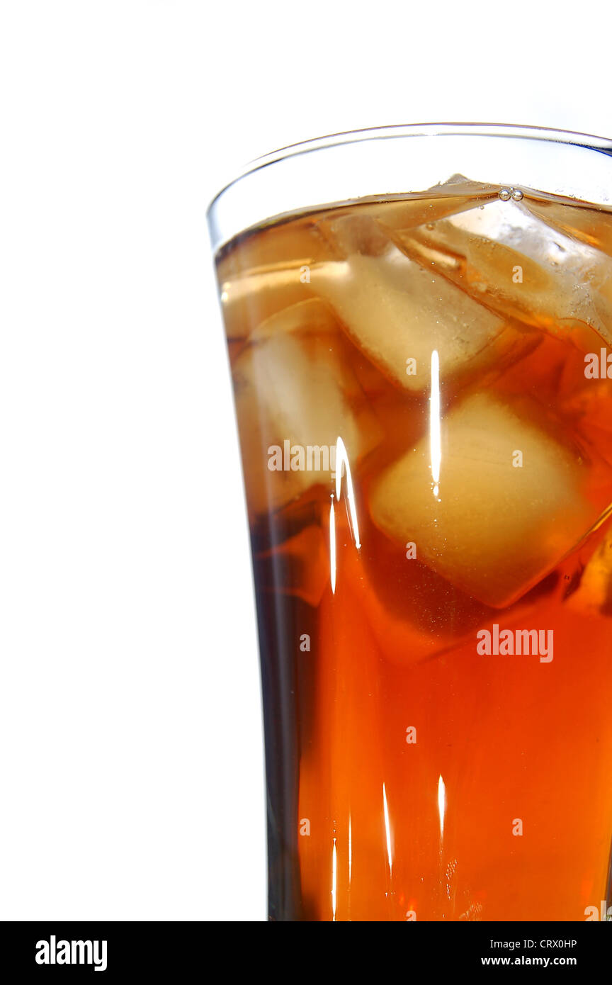 ice filled soft drink isolated on white Stock Photo - Alamy