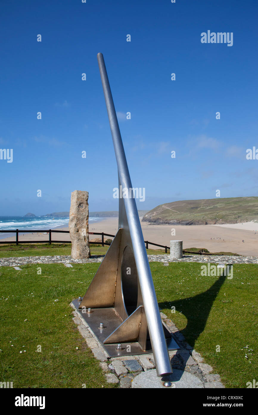 Sundial built to commemorate the Millenium at Perranporth Cornwall ...