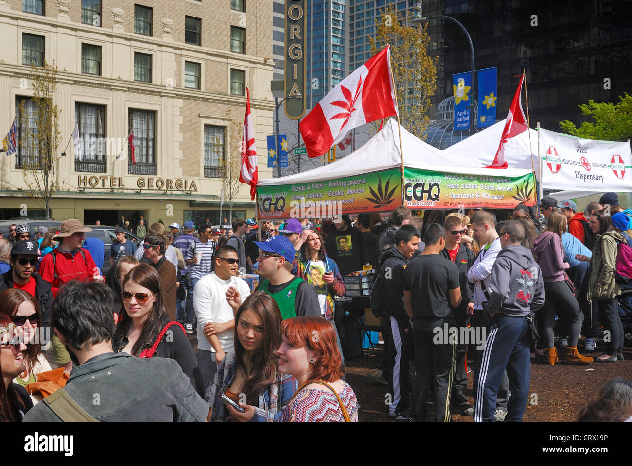 Crowd of people occupy the Vancouver Art Gallery during the annual 4 20 ...