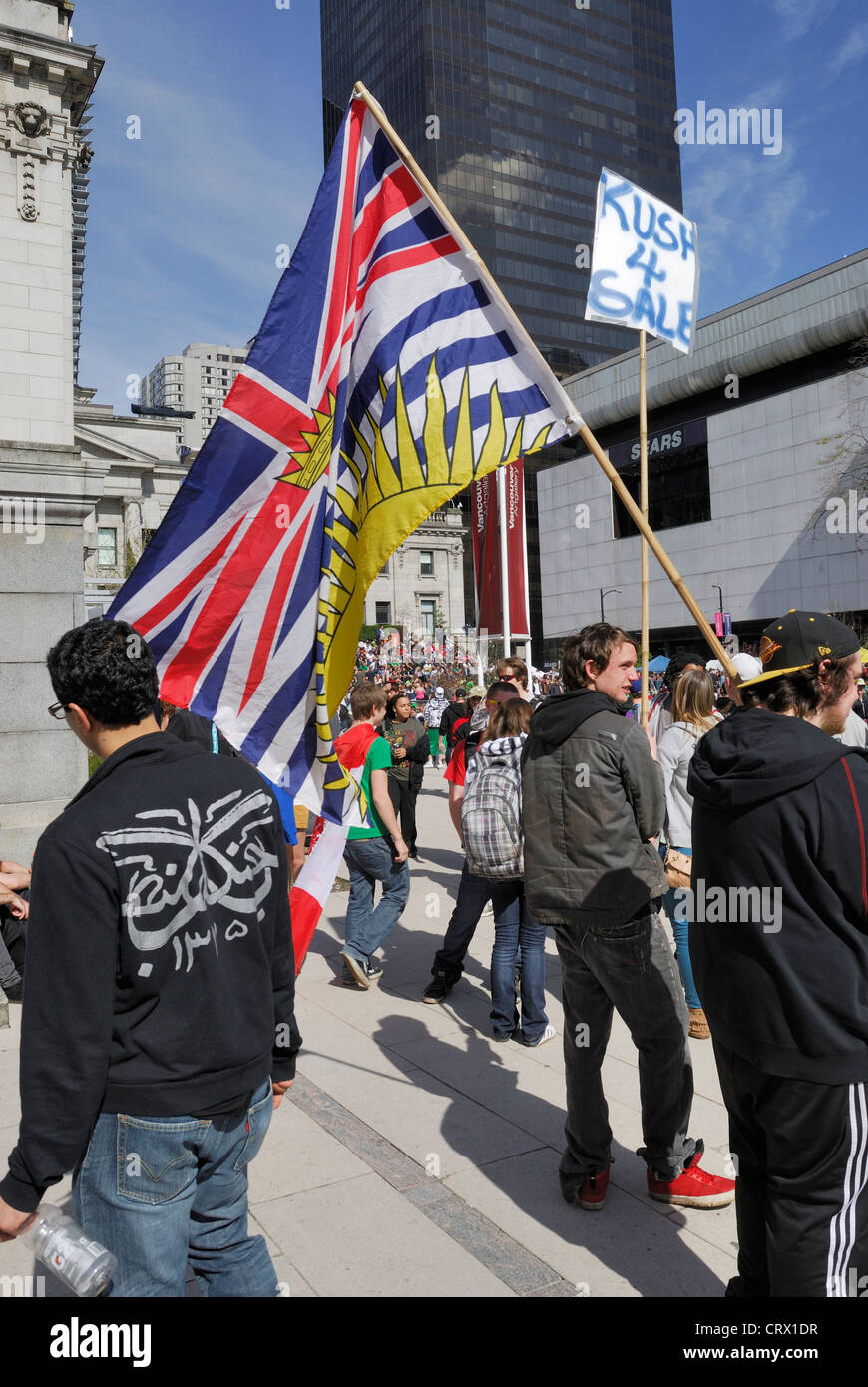 Displaying the British Columbia flag at the Vancouver Art Gallery ...