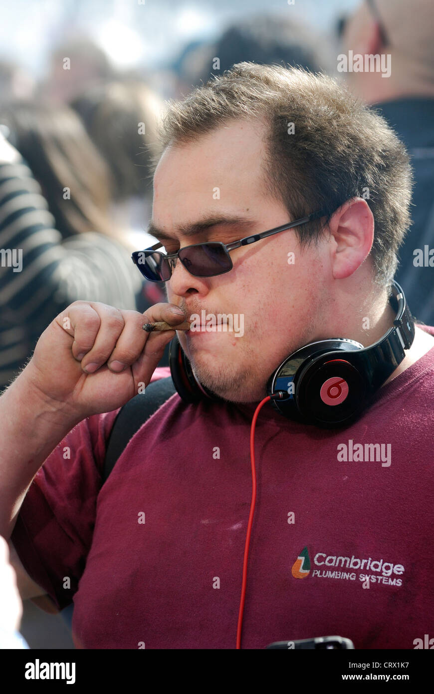 Man smoking marijuana Stock Photo - Alamy