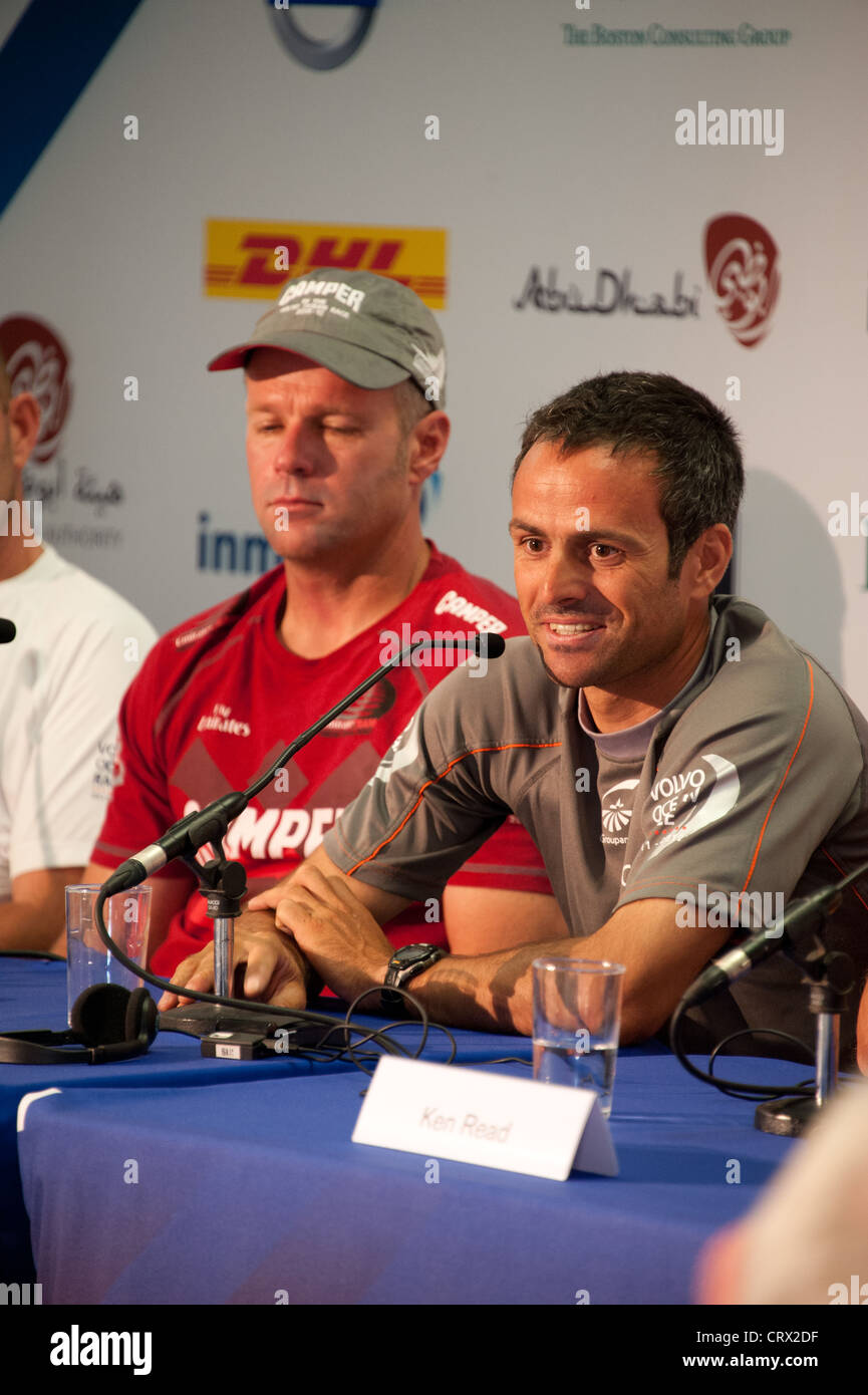 groupama team and skipper franck cammas during abu dhabi volvo race ...