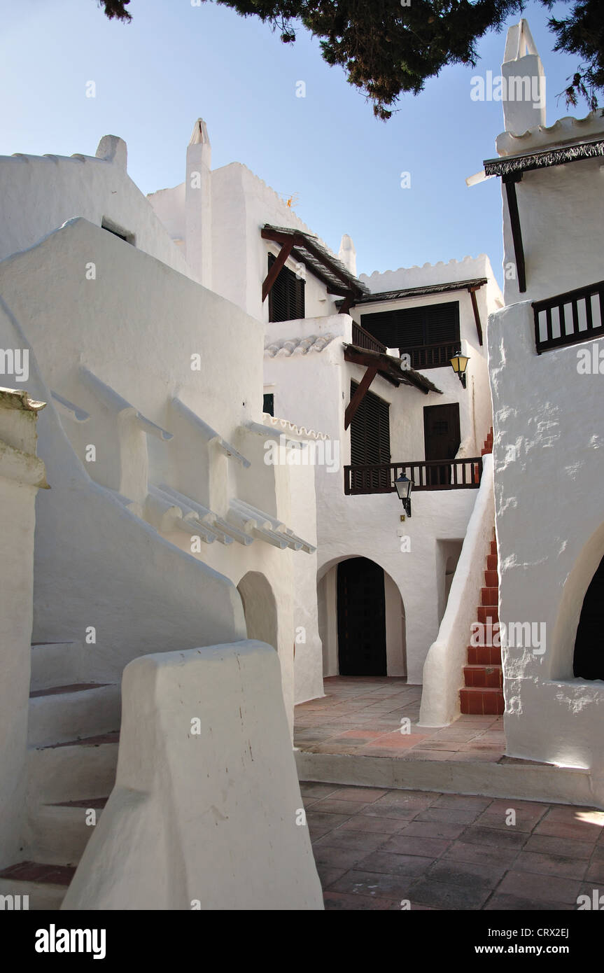Whitewashed fishing village development of Binibeca, Menorca, Balearic ...
