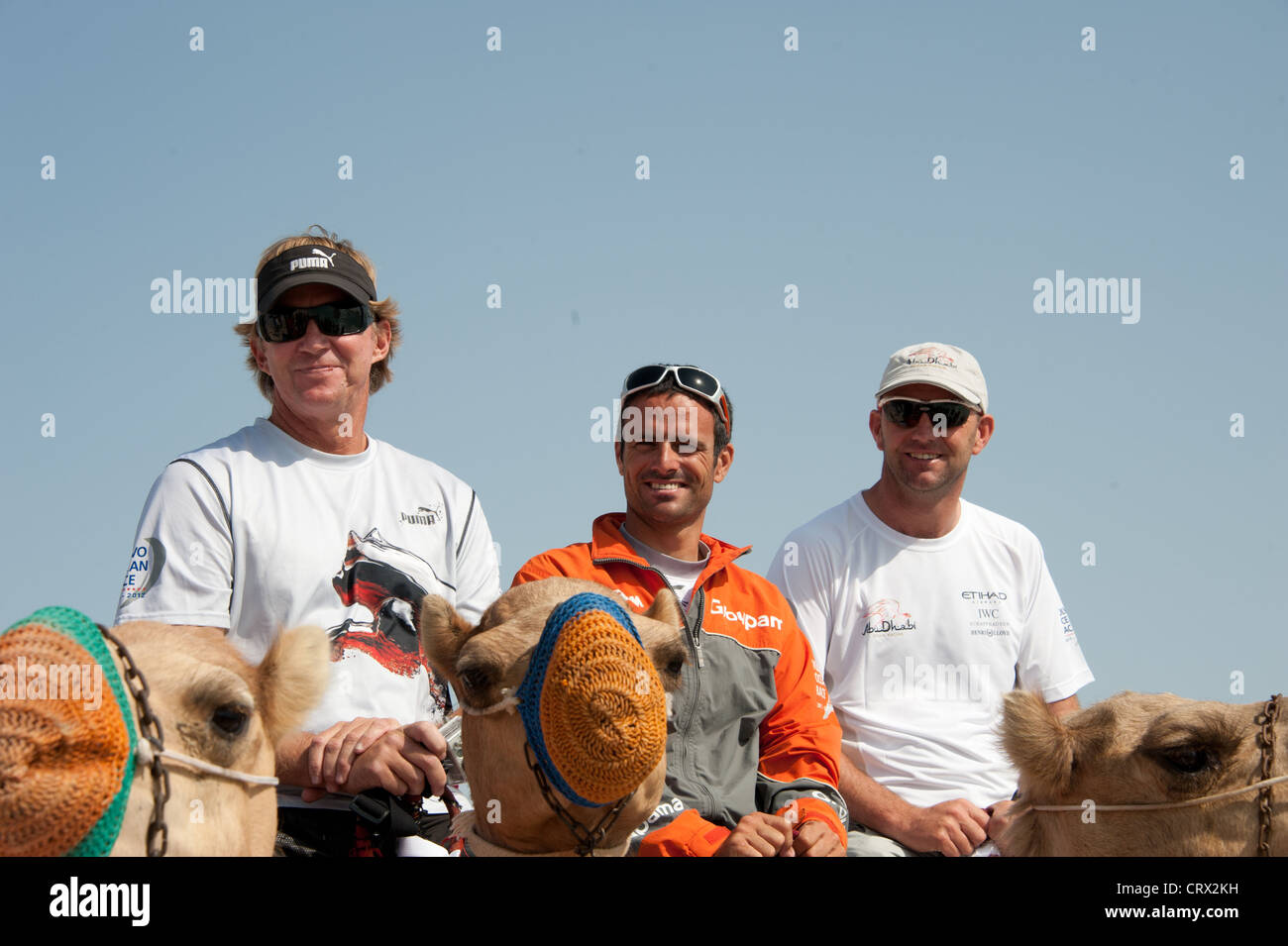 groupama team and skipper franck cammas during abu dhabi volvo race ...