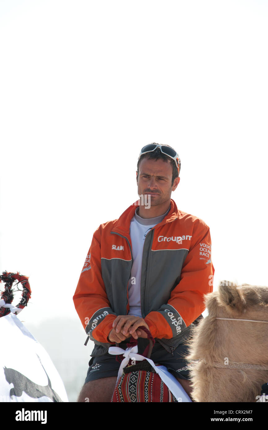 groupama team and skipper franck cammas during abu dhabi volvo race ...