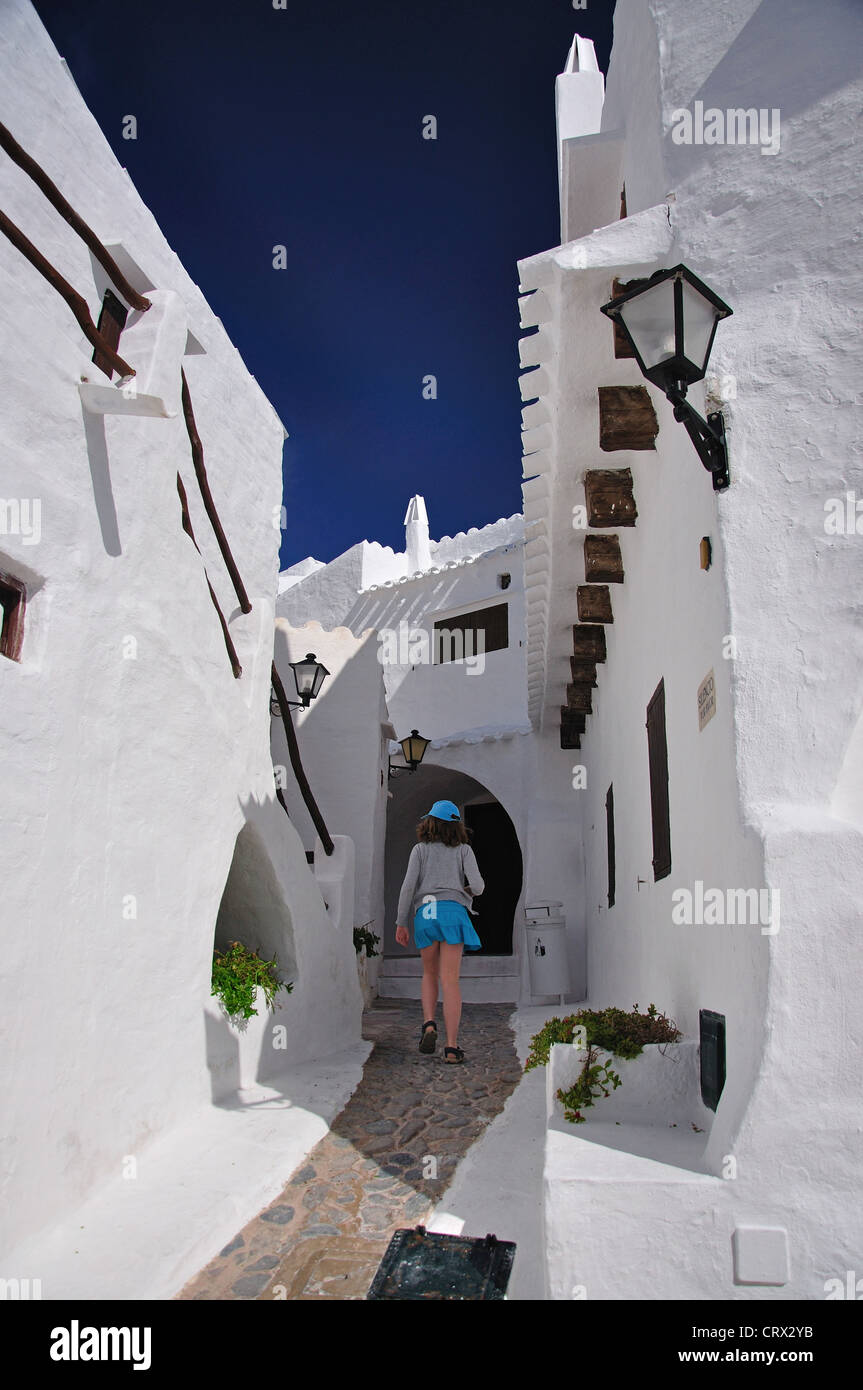 Whitewashed fishing village development of Binibeca, Menorca, Balearic ...