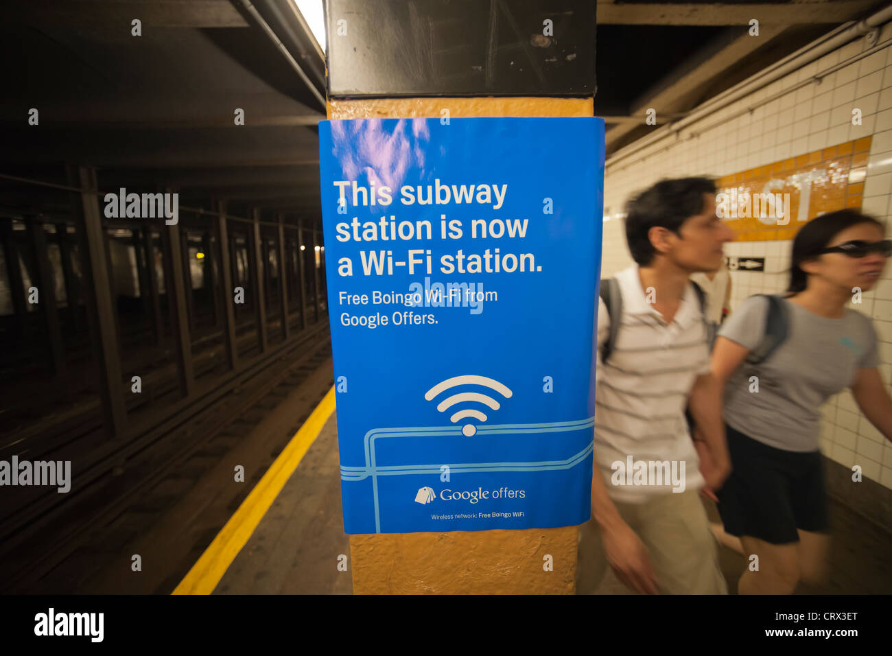 Wi-fi service available in several New York subway stations Stock Photo ...